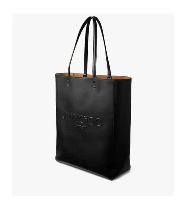 JIMMY CHOO Logo Embossed Top Handle Tote Bag