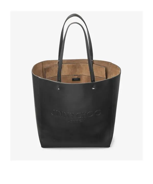 JIMMY CHOO Logo Embossed Top Handle Tote Bag