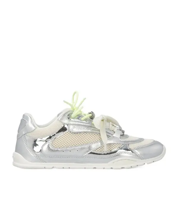 Pinko Panelled Lace-up Sneakers - Silver