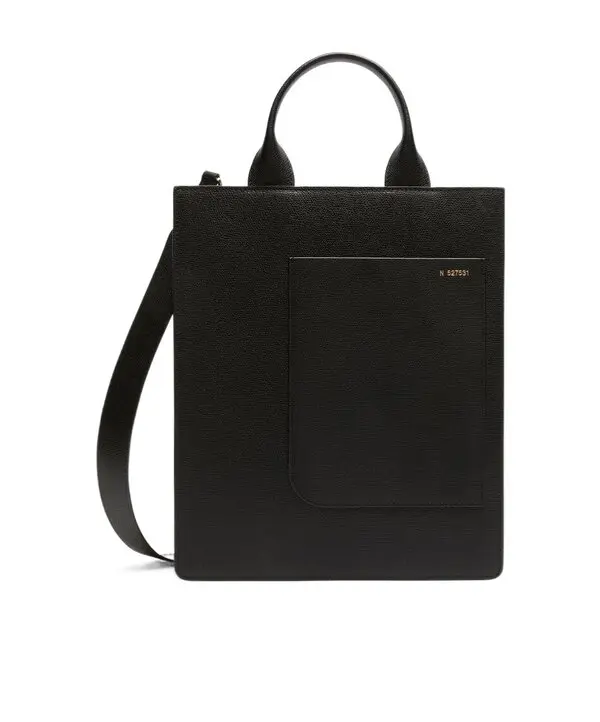 VALEXTRA Boxy Mini Structured Tote - Black