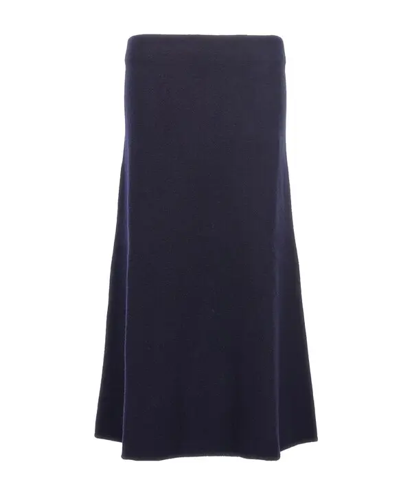JIL SANDER A-line Knitted Midi Skirt - Black