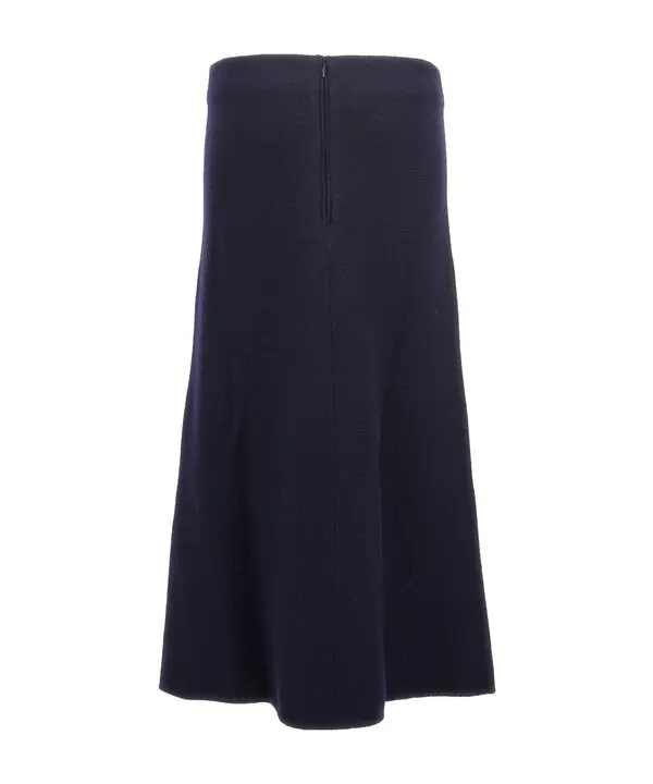 JIL SANDER A-line Knitted Midi Skirt - Black