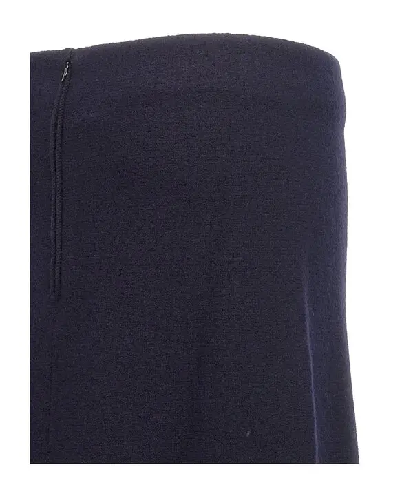 JIL SANDER A-line Knitted Midi Skirt - Black