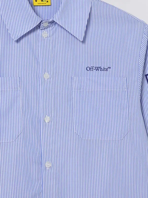 Off-White Striped Logo-embroidered Shirt