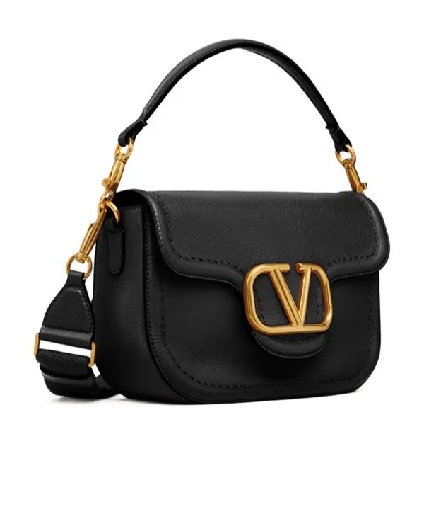 Valentino Garavani Alltime Foldover Top Crossbody Bag With Metal V Logo