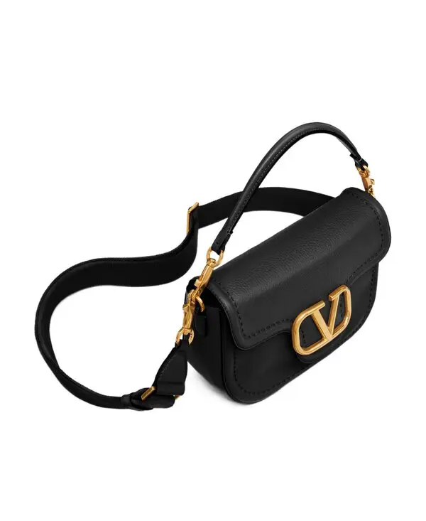 Valentino Garavani Alltime Foldover Top Crossbody Bag With Metal V Logo