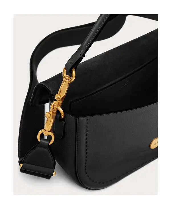 Valentino Garavani Alltime Foldover Top Crossbody Bag With Metal V Logo