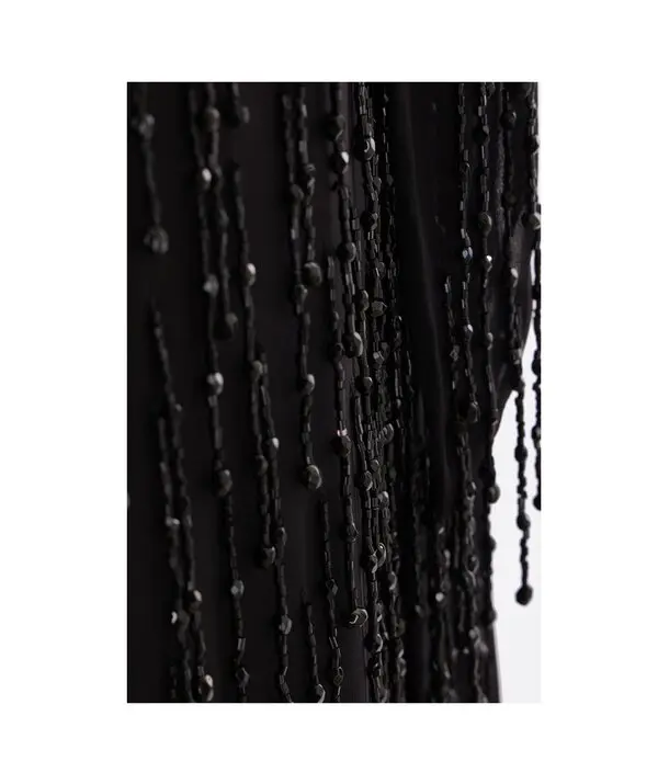 Blumarine Beaded Tasseled High-neck Dress