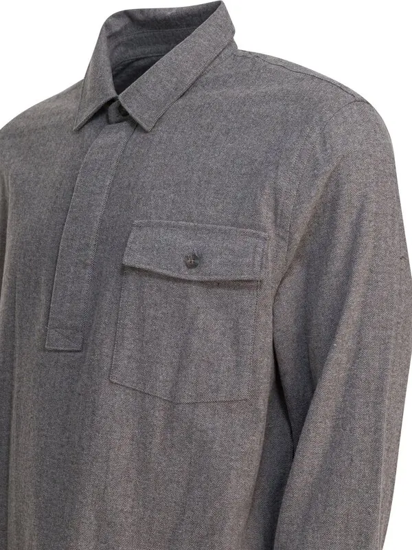 Vince Herringbone Long-sleeve Shirt