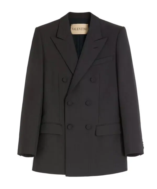 Valentino Garavani Double-breasted Long-sleeved Blazer - Black