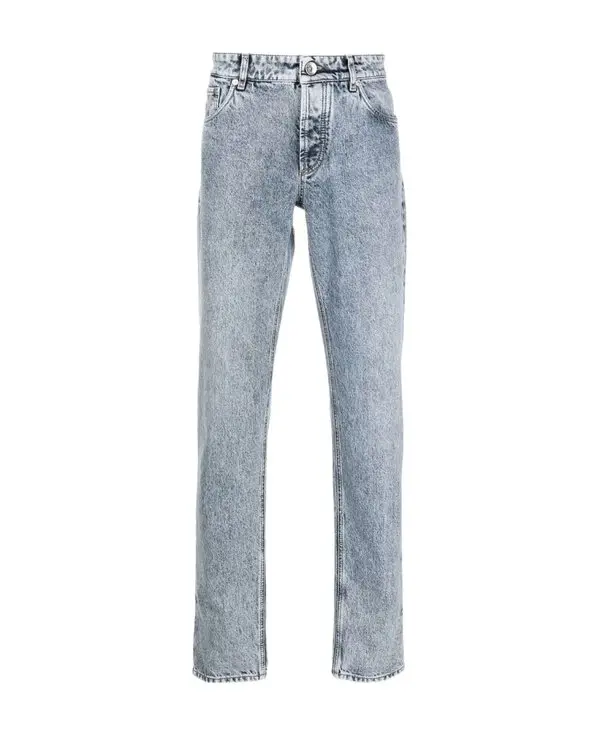 Brunello Cucinelli Logo Patch Stonewashed Slim Fit Jeans