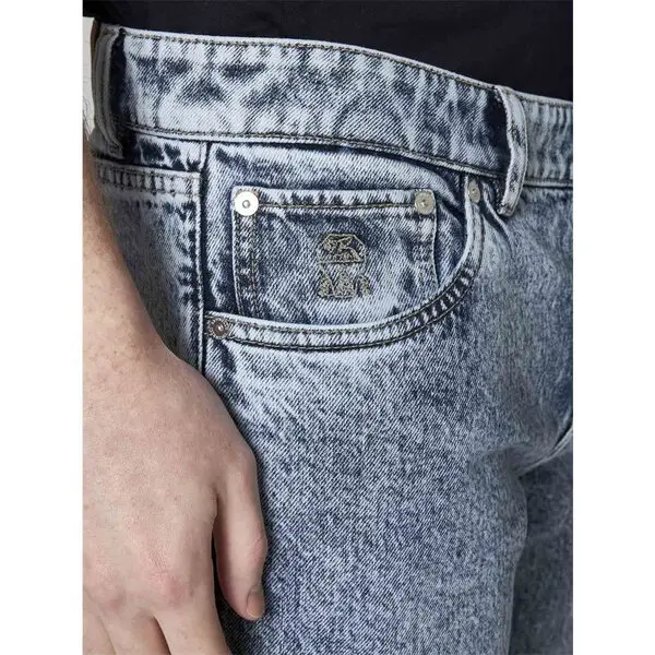 Brunello Cucinelli Logo Patch Stonewashed Slim Fit Jeans