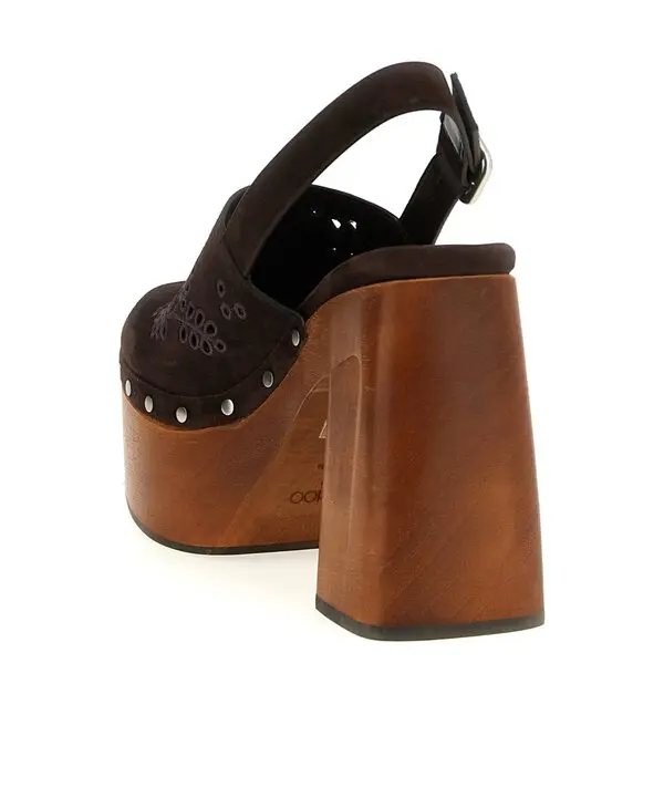 JIMMY CHOO 135mm Alida Sangallo-embroidered Platform Slingbacks