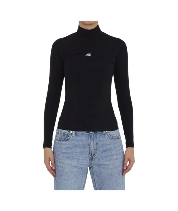 Balenciaga High-neck Long Sleeve Top - Black