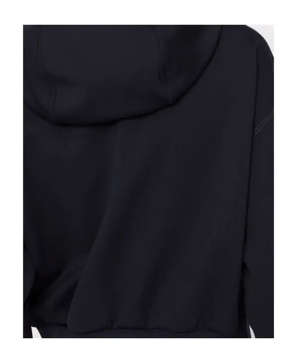 Stella McCartney Cropped Drawstring Hoodie With Logo Print - Black