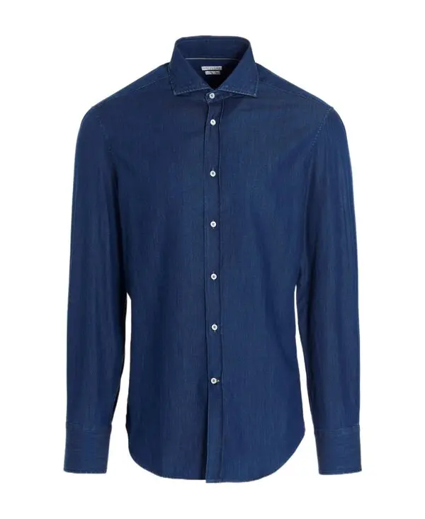 Brunello Cucinelli Buttoned Long-sleeved Shirt - Blue