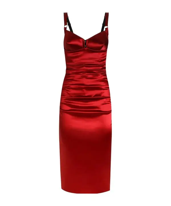 Dolce & Gabbana Draped Satin Calf-length Dress