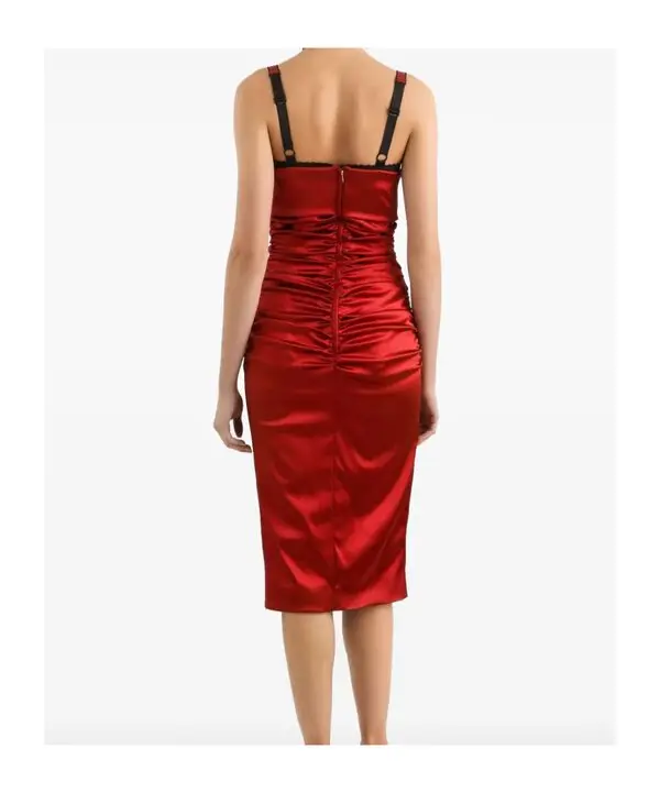 Dolce & Gabbana Draped Satin Calf-length Dress