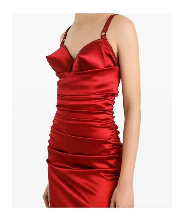 Dolce & Gabbana Draped Satin Calf-length Dress