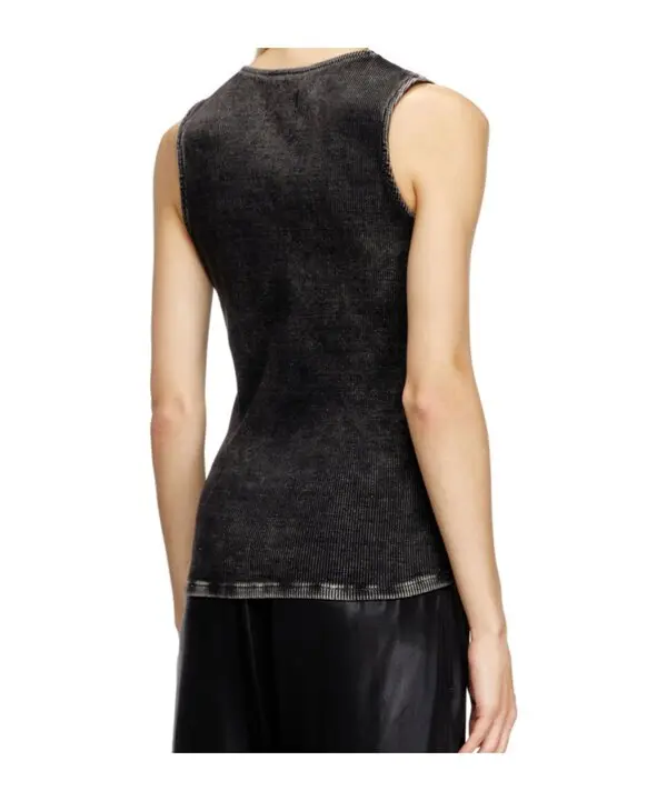 DIESEL® De-nessi Zipped Tank Top - Gray/black