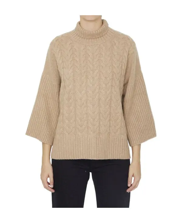 Max Mara Cashmere Turtleneck Sweater With Twisted Knitting