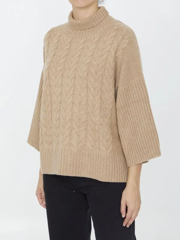 Max Mara Cashmere Turtleneck Sweater With Twisted Knitting