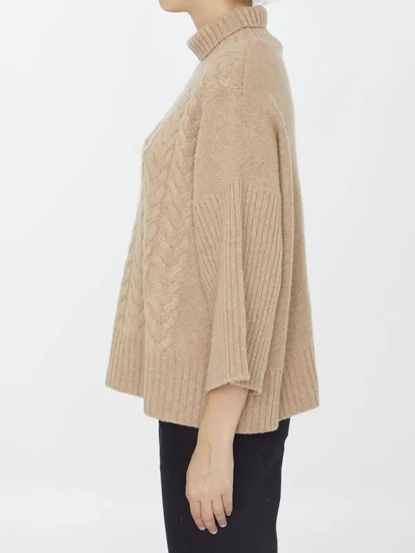 Max Mara Cashmere Turtleneck Sweater With Twisted Knitting