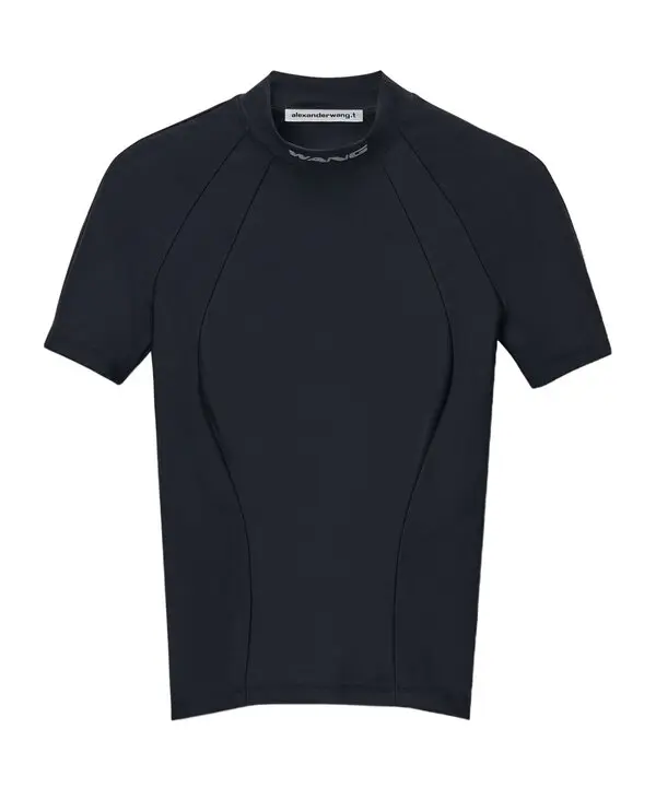 Alexander Wang Logo Detailed Mock Neck T-shirt