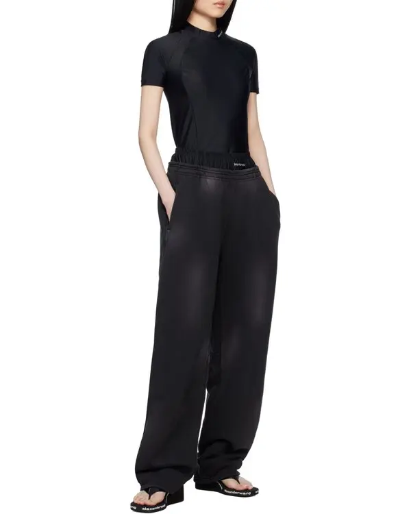 Alexander Wang Logo Detailed Mock Neck T-shirt