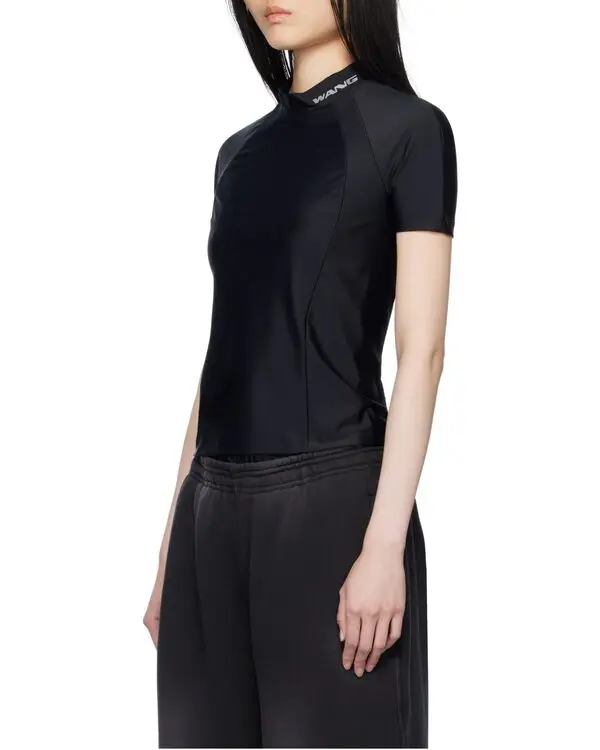 Alexander Wang Logo Detailed Mock Neck T-shirt