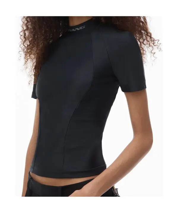 Alexander Wang Logo Detailed Mock Neck T-shirt