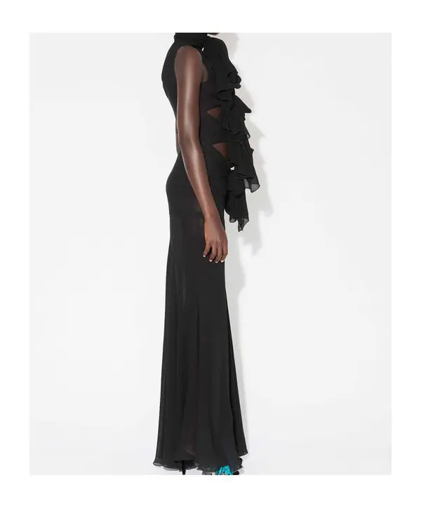 Alaïa Sleeveless High Neck Dress With Bow Detail