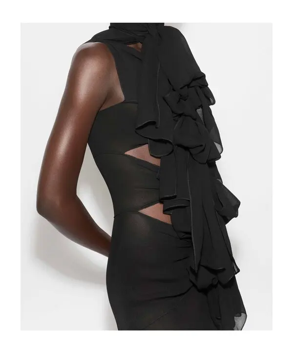 Alaïa Sleeveless High Neck Dress With Bow Detail
