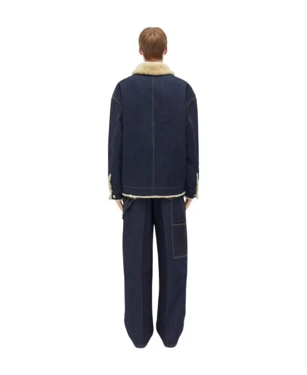 Bottega Veneta Denim Shearling Lined Coat