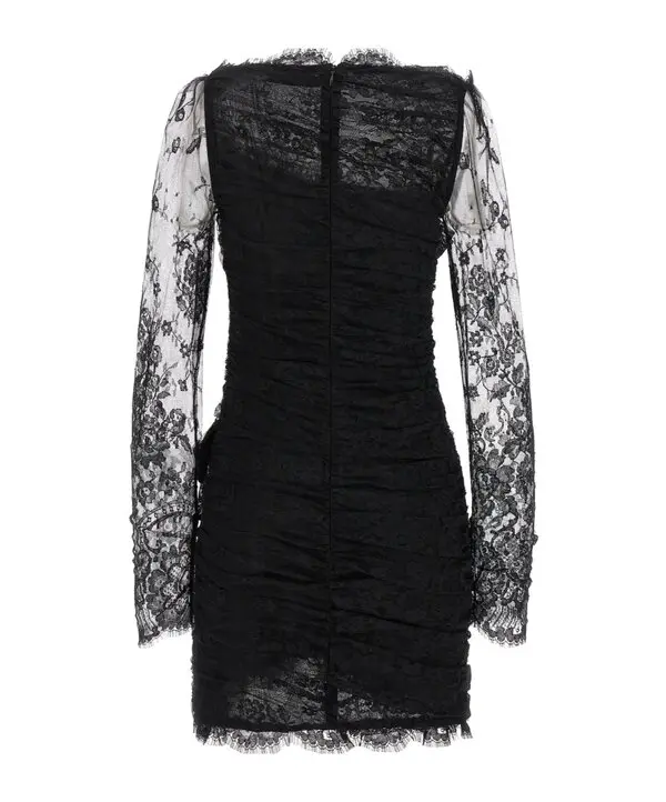 Alessandra Rich Lace Draped Mini Dress