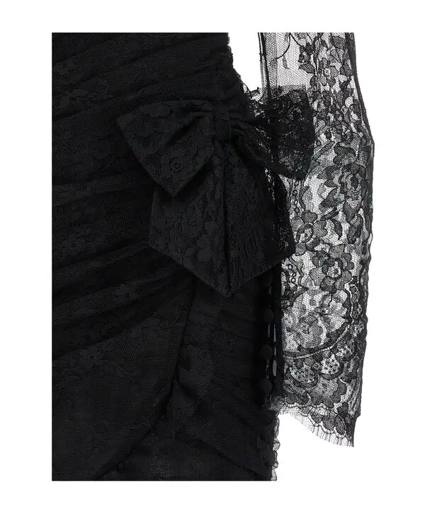 Alessandra Rich Lace Draped Mini Dress