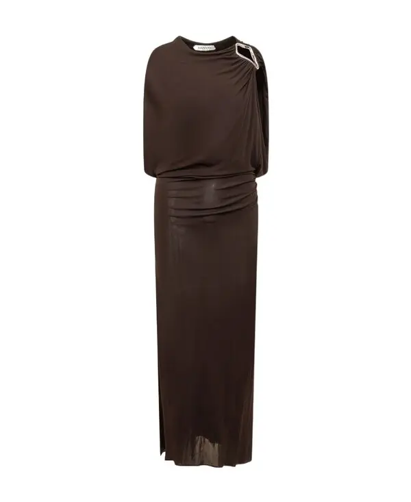 LANVIN Cut-out Detailed Crewneck Maxi Dress - Black