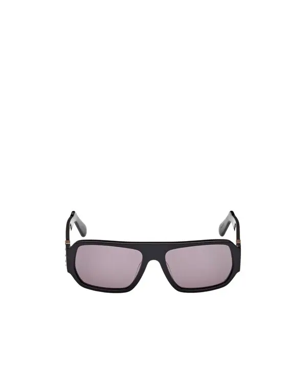 Gcds Geometric Frame Sunglasses With Logo Detail - Gray