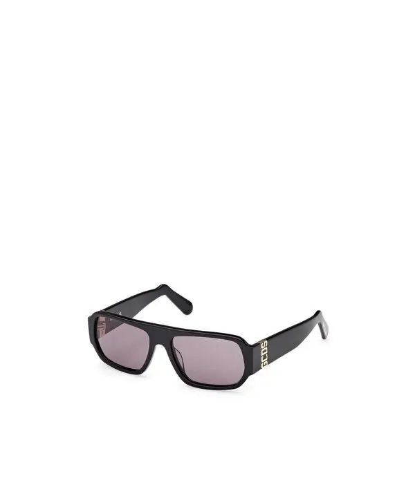 Gcds Geometric Frame Sunglasses With Logo Detail - Gray