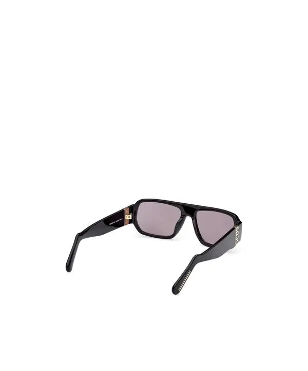Gcds Geometric Frame Sunglasses With Logo Detail - Gray