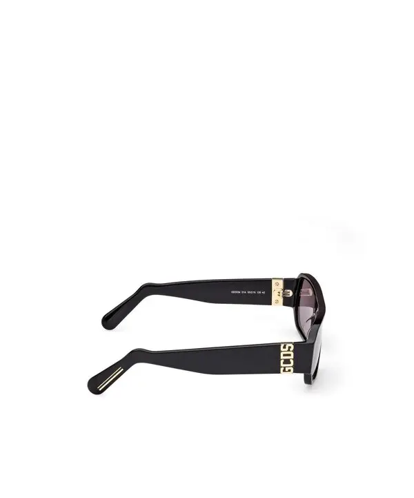 Gcds Geometric Frame Sunglasses With Logo Detail - Gray