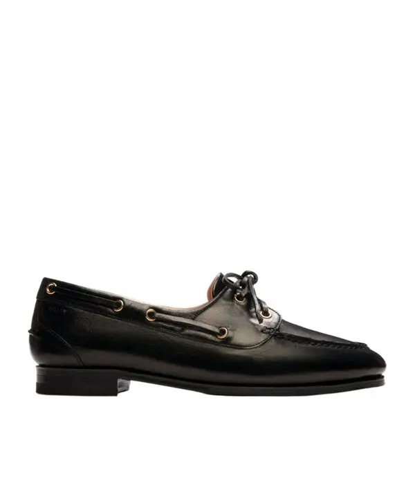 Bally Leather Almond Toe Loafers - Black