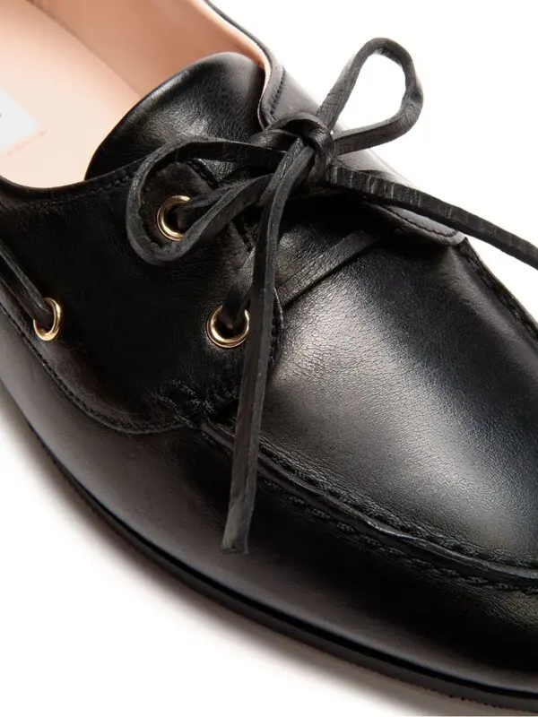 Bally Leather Almond Toe Loafers - Black