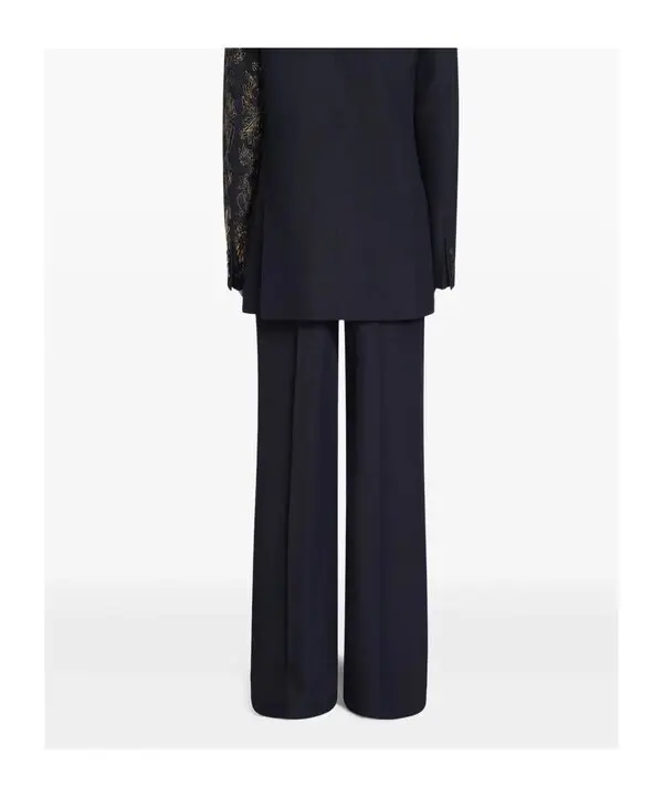 Dries Van Noten Pressed Creased Straight-leg Trousers - Blue