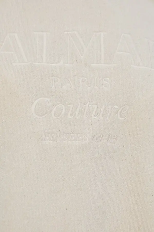 Balmain Logo Embroidered Hooded Poncho With Short Sleeves