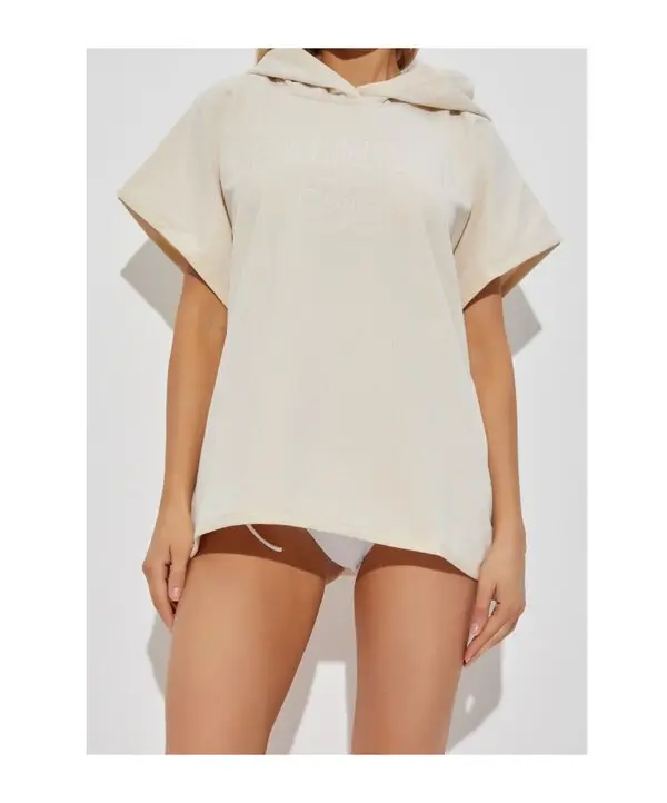 Balmain Logo Embroidered Hooded Poncho With Short Sleeves