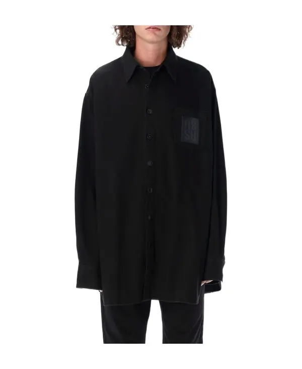 Raf Simons Logo Long-sleeved Shirt - Black