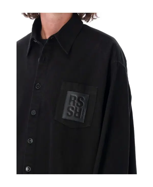 Raf Simons Logo Long-sleeved Shirt - Black