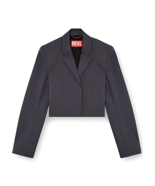 DIESEL® Cropped Blazer With Hook Buckle Closure
