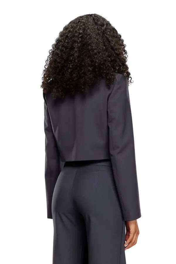 DIESEL® Cropped Blazer With Hook Buckle Closure